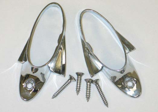 58-62 Corvette END CAP SET W/SCREWS - grab bar ends/chrome · Chicago ...